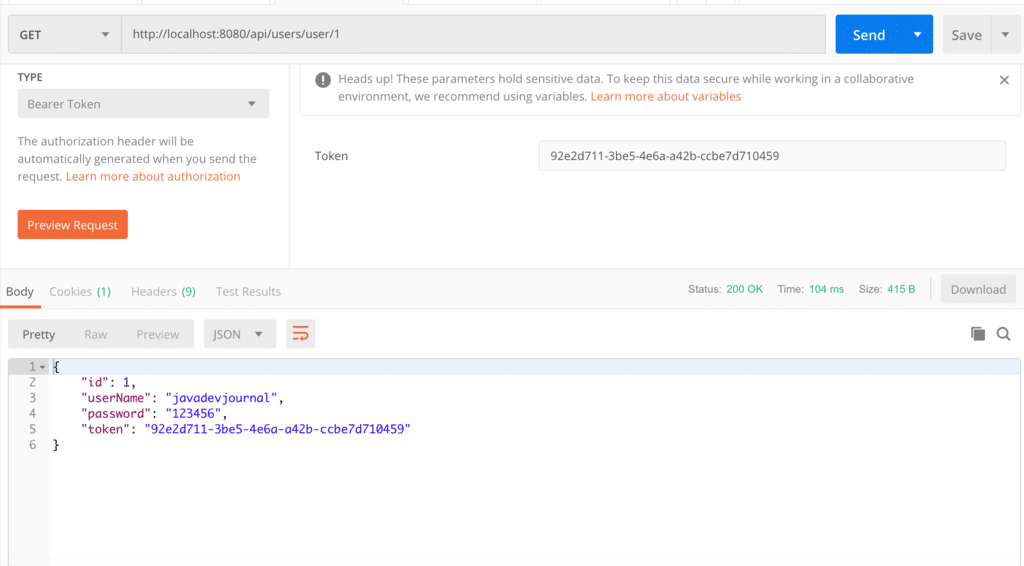 Spring Security with Token Based Authentication – Java Development Journal
