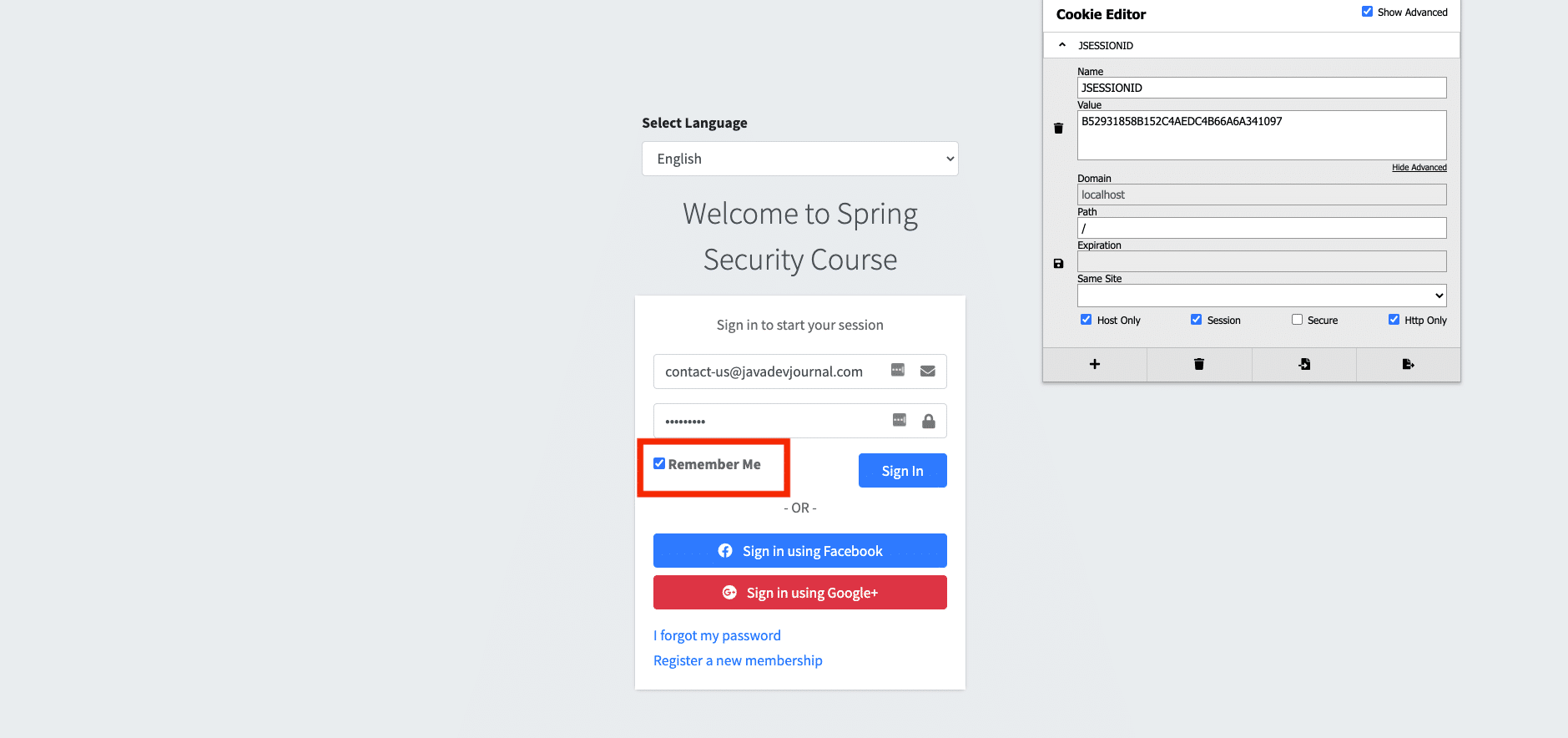 Spring Security Remember Me Example Java Development Journal