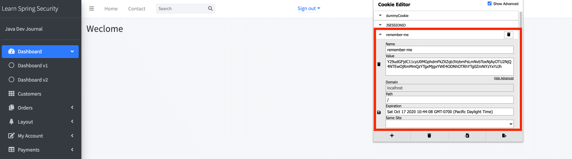 Spring Security Remember Me Example | Java Development Journal